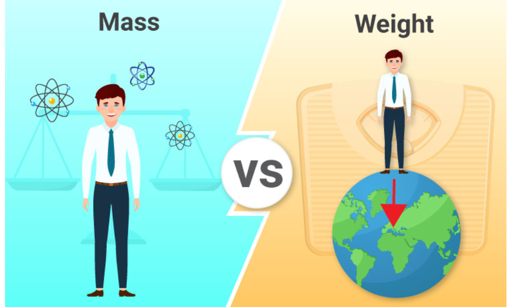 difference between mass and weight difference between mass and weight